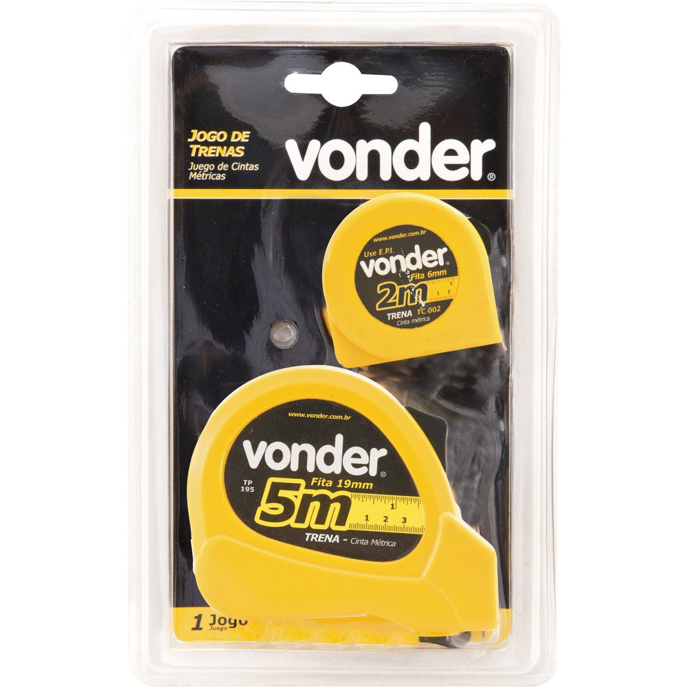 Trena 5 Mt + 1 trena chaveiro 2 Mt com trava Vonder | Sipar Ferramentas