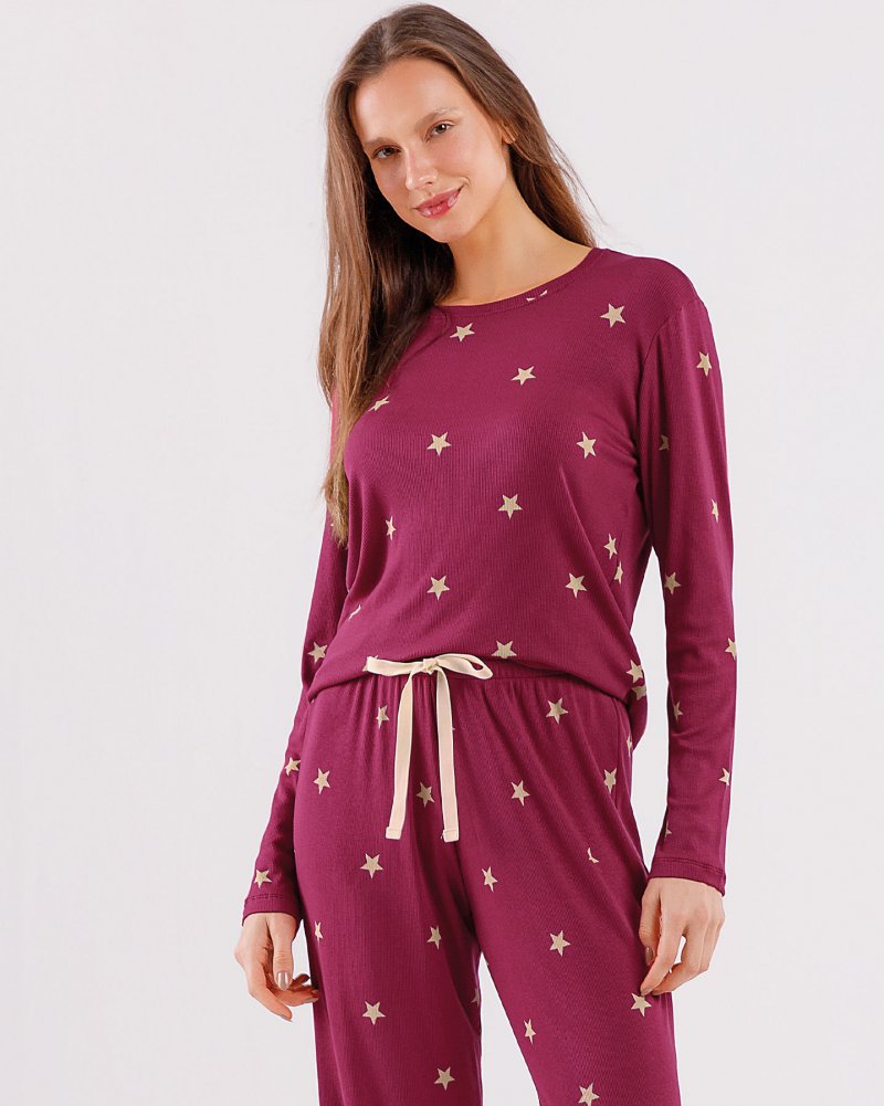 Pijama Feminino Manga Longa com Calça