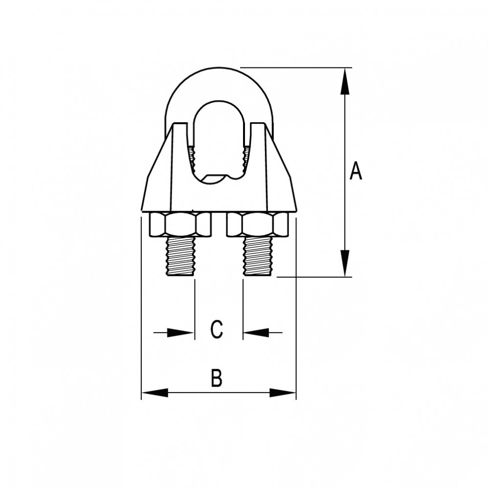 Clips Cabo de Aço (Leve) 1/2 Inox ANSI 304 Polido | Parafuso Fácil