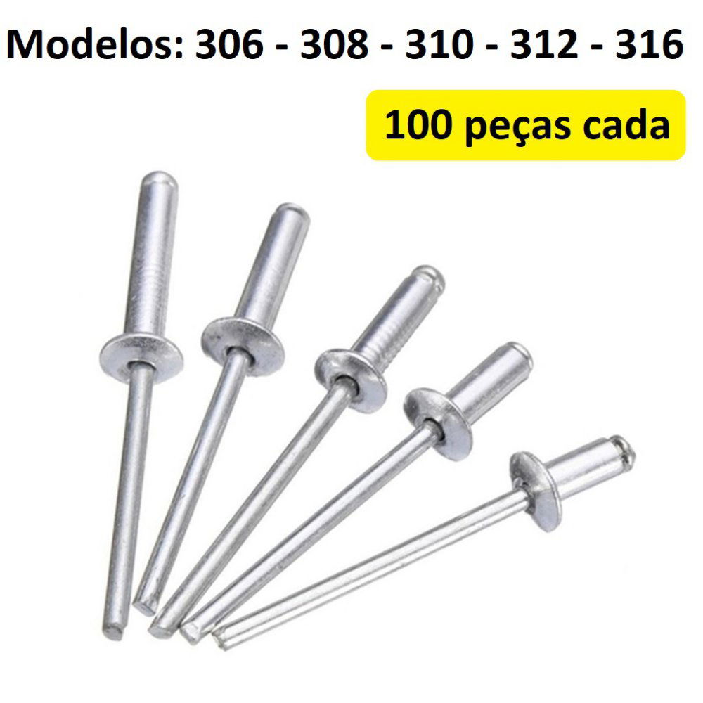Kit Rebite Repuxo 3.2 - 500 peças | Parafuso Fácil