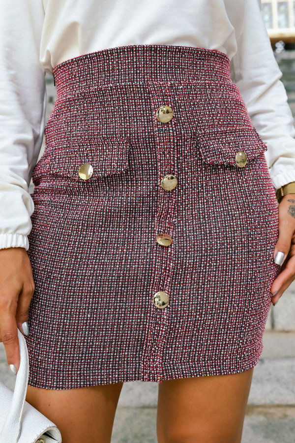 Saia Tweed c/ Botões Dourados - Livny Store | Livny Online Store