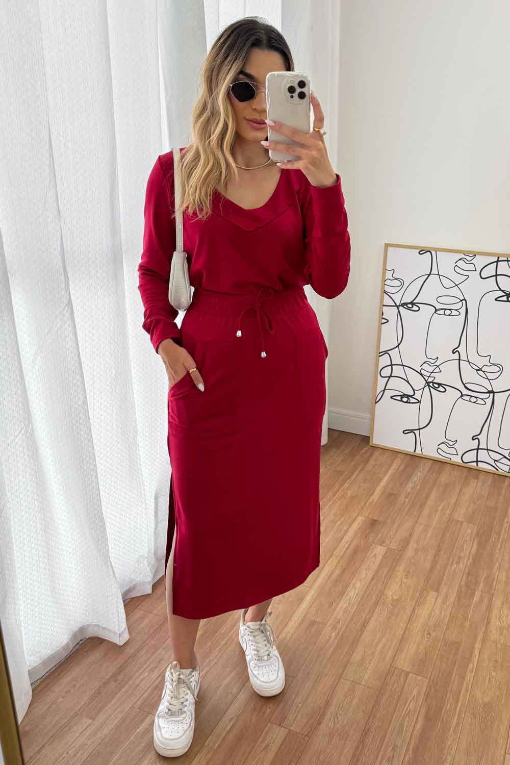 CONJUNTO FEMININO MOLECOTTON COM SAIA MIDI - Livny Store | Livny Online ...