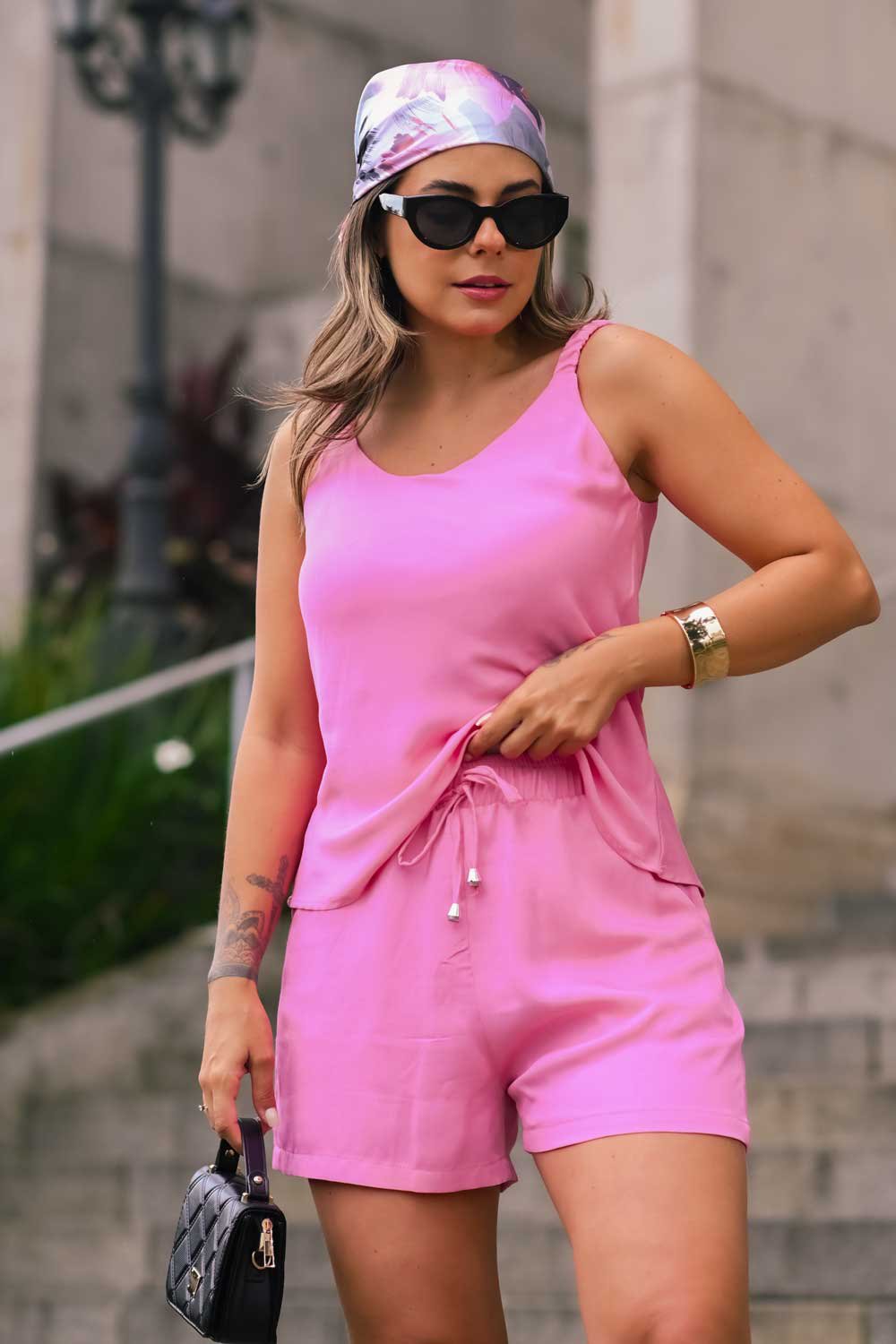 Conjunto Feminino de Viscose - Livny Moda Feminina ROSA CHICLETE ...