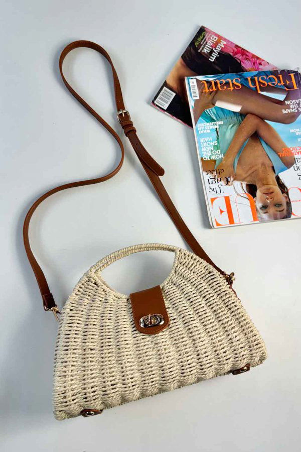 Bolsa de Palha Estruturada - Livny Moda Feminina NATURAL | Livny Online ...