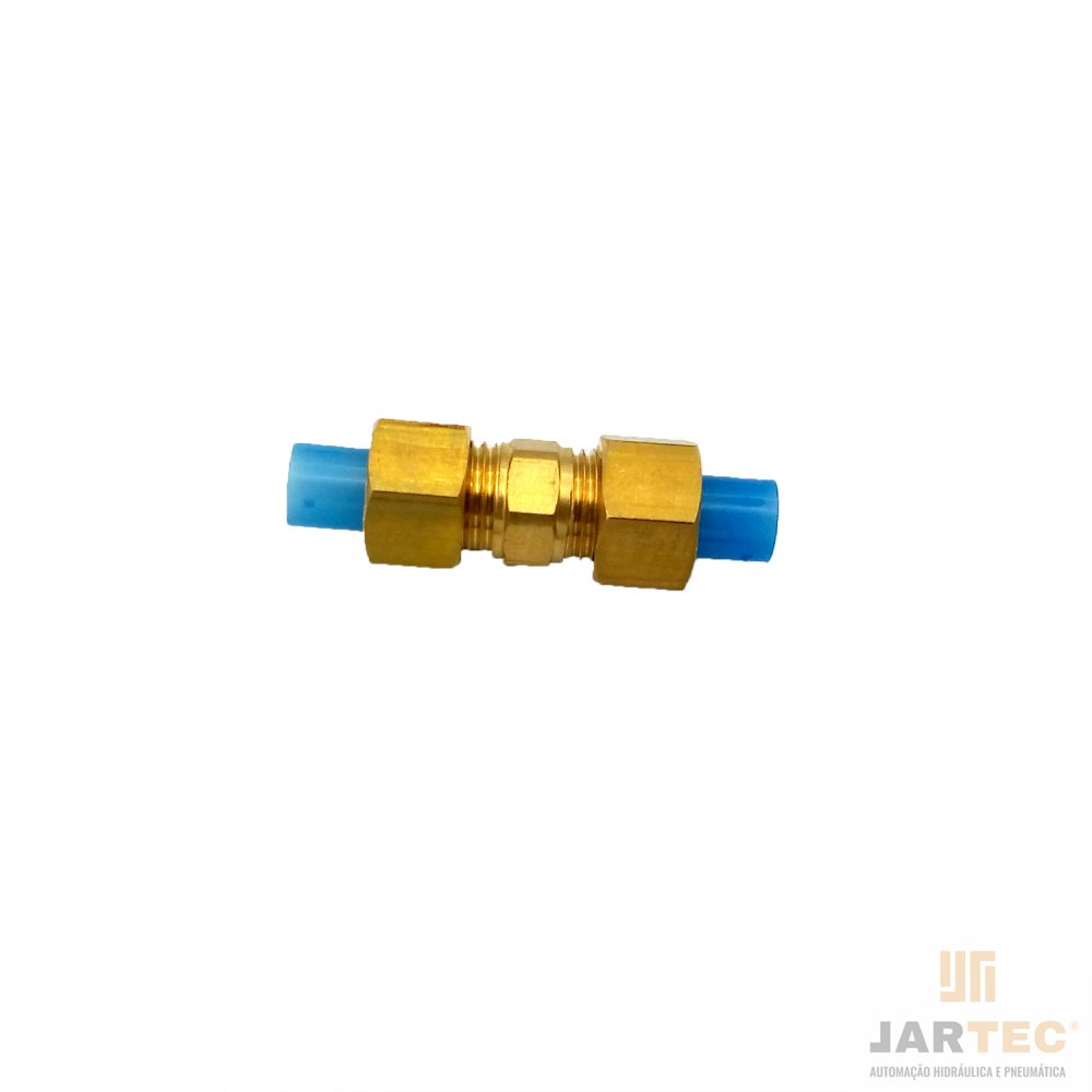 Conexão em Latão Reta Tubo 6 mm. Código do Fabricante: KFH06-00 | Jartec