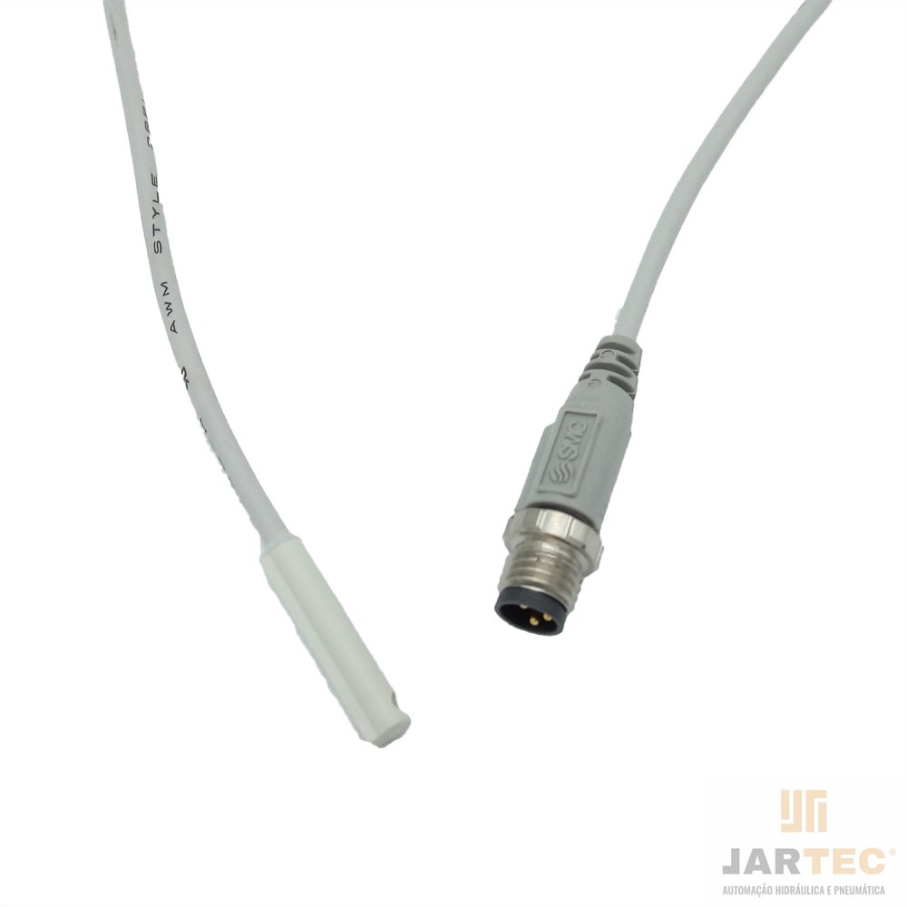 Sensor Magnético SMC 2 Fios com Conector M8 3 Pinos 24VCC | Jartec