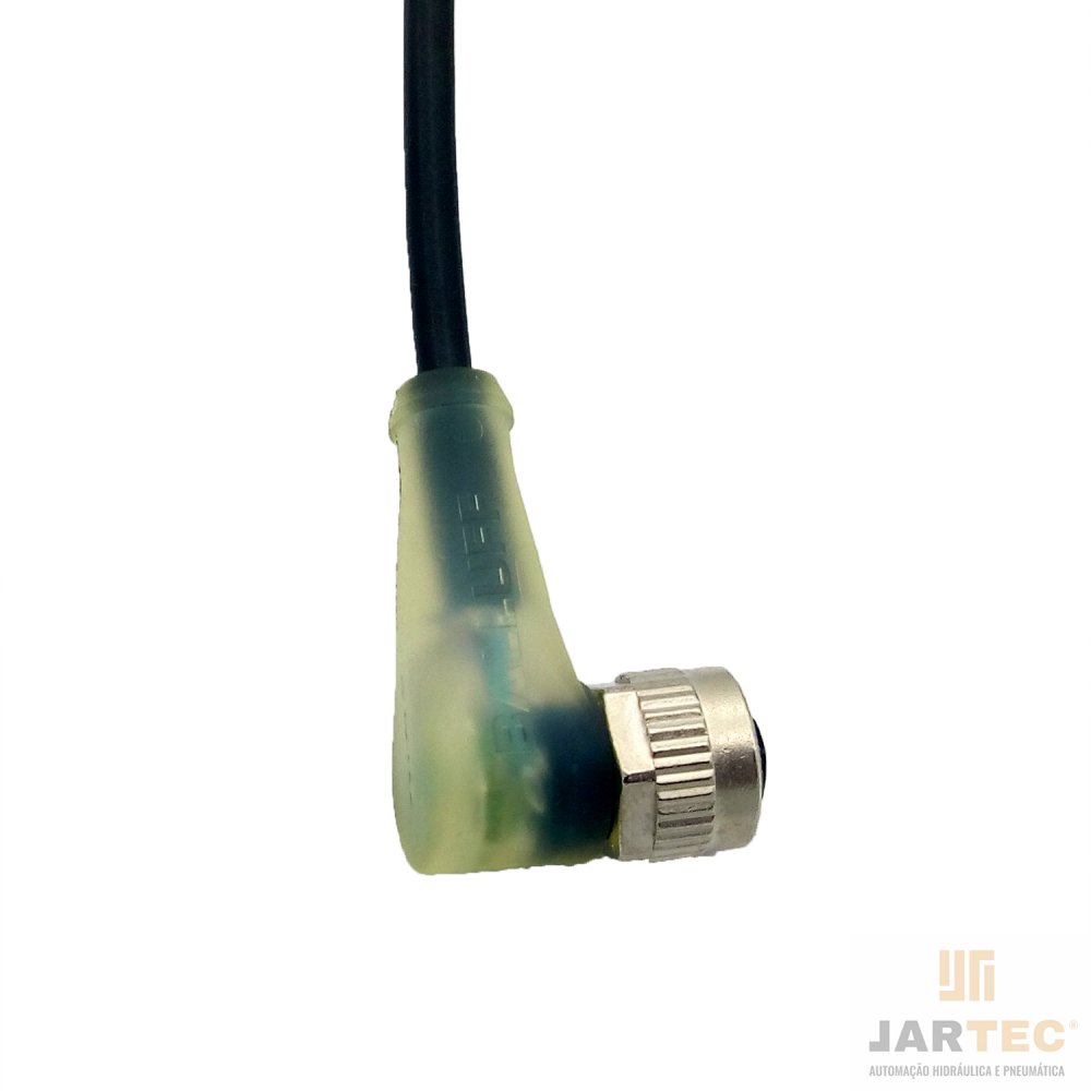 CABO PARA SENSOR M12 ANGULAR COM LED 5 METROS | Jartec