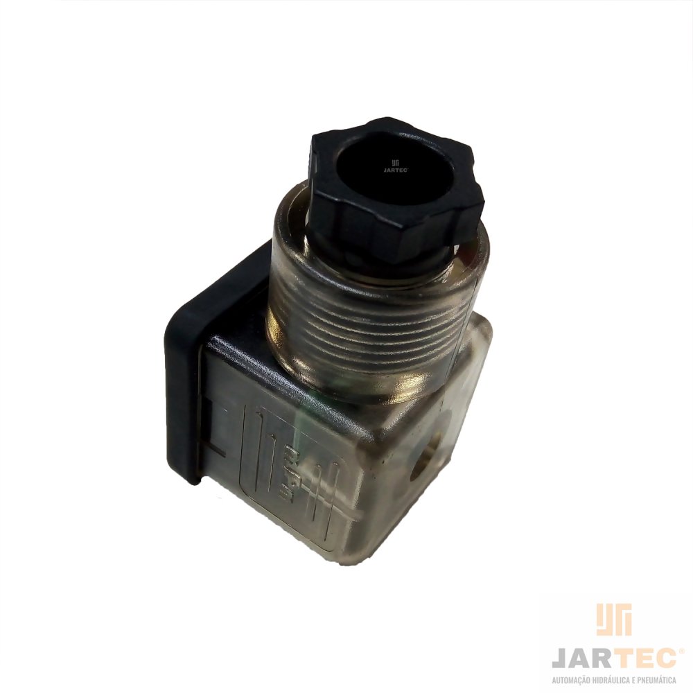 Plug Conector DIN 43650A 30mm HYDAC 24V com Supressor e Led | Jartec