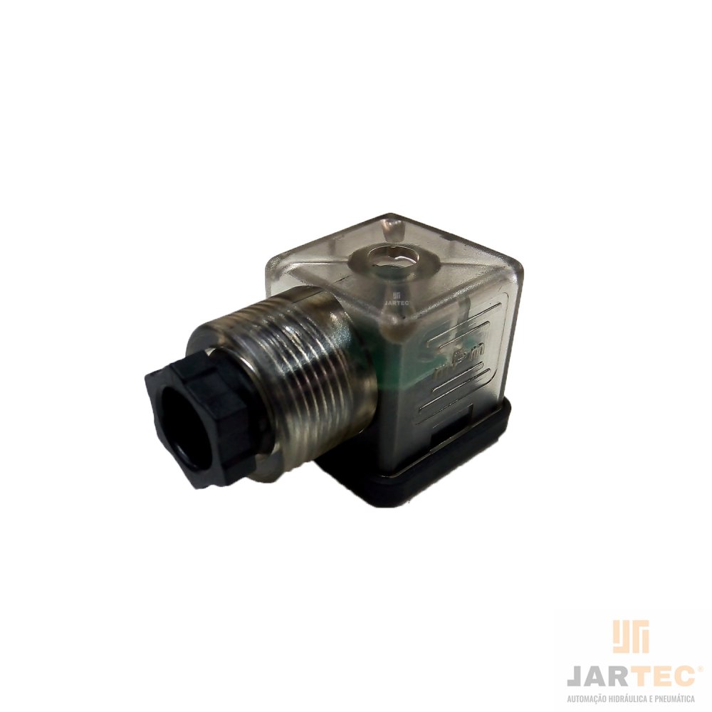Plug Conector DIN 43650A 30mm HYDAC 24V com Supressor e Led | Jartec