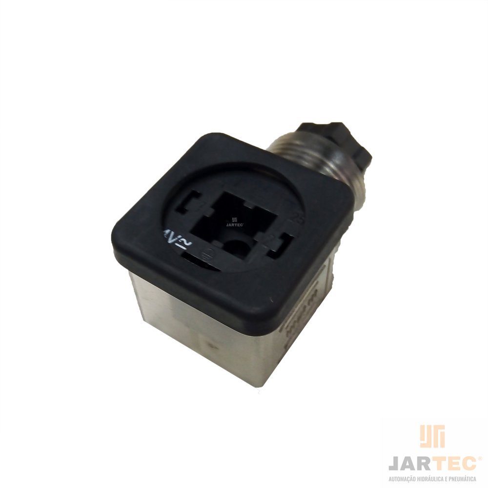 Plug Conector DIN 43650A 30mm HYDAC 24V com Supressor e Led | Jartec