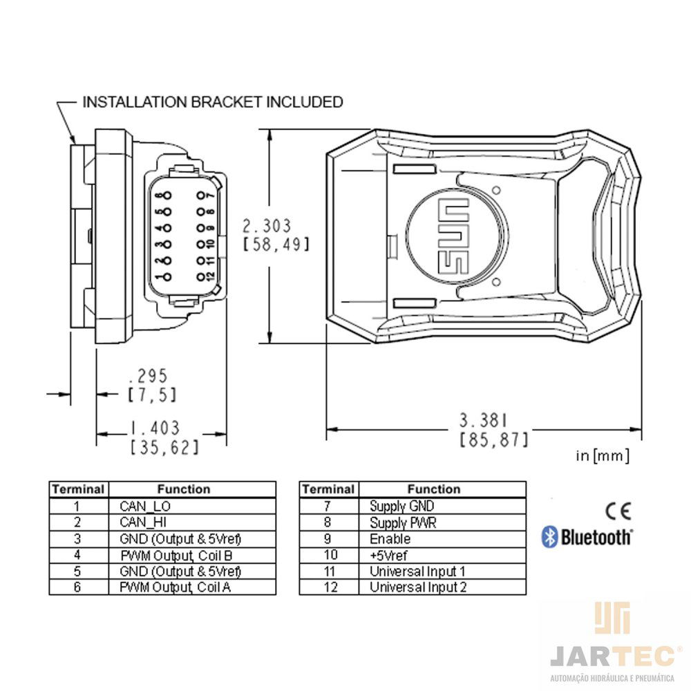 Plug Eletronico Duplo Solenoide Sun Hydraulics XMD-02 | Jartec