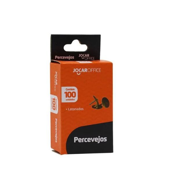 Percevejo Tachinha Latonado Dourado Caixa/100 unidades Jocar Office