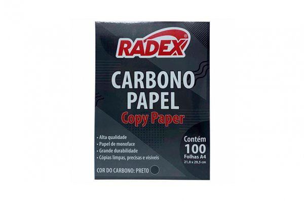 CARBONO PAPEL RADEX PRETO C/100 | JC Atacado de Papelaria - 20785