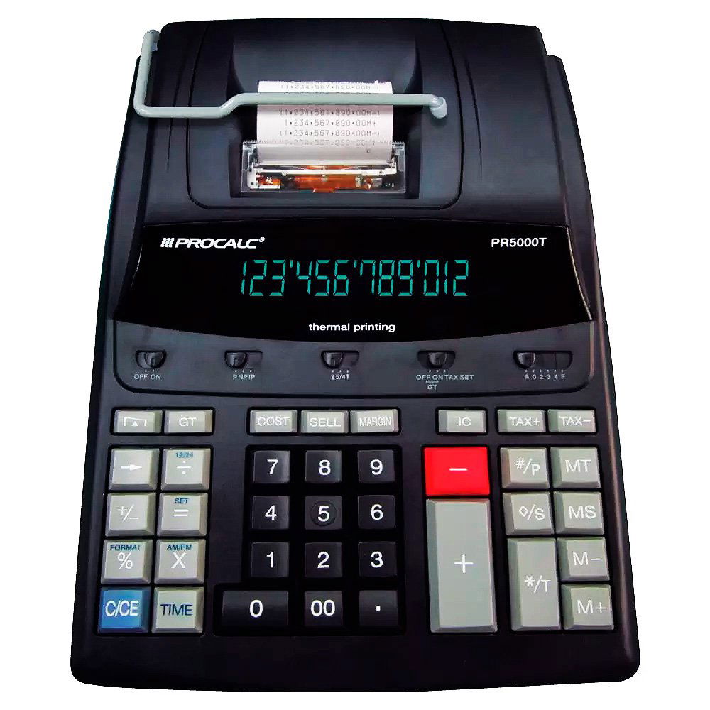 CALCULADORA PROCALC 35X26CM 12DÍGITOS C/BOBINA PR5000T