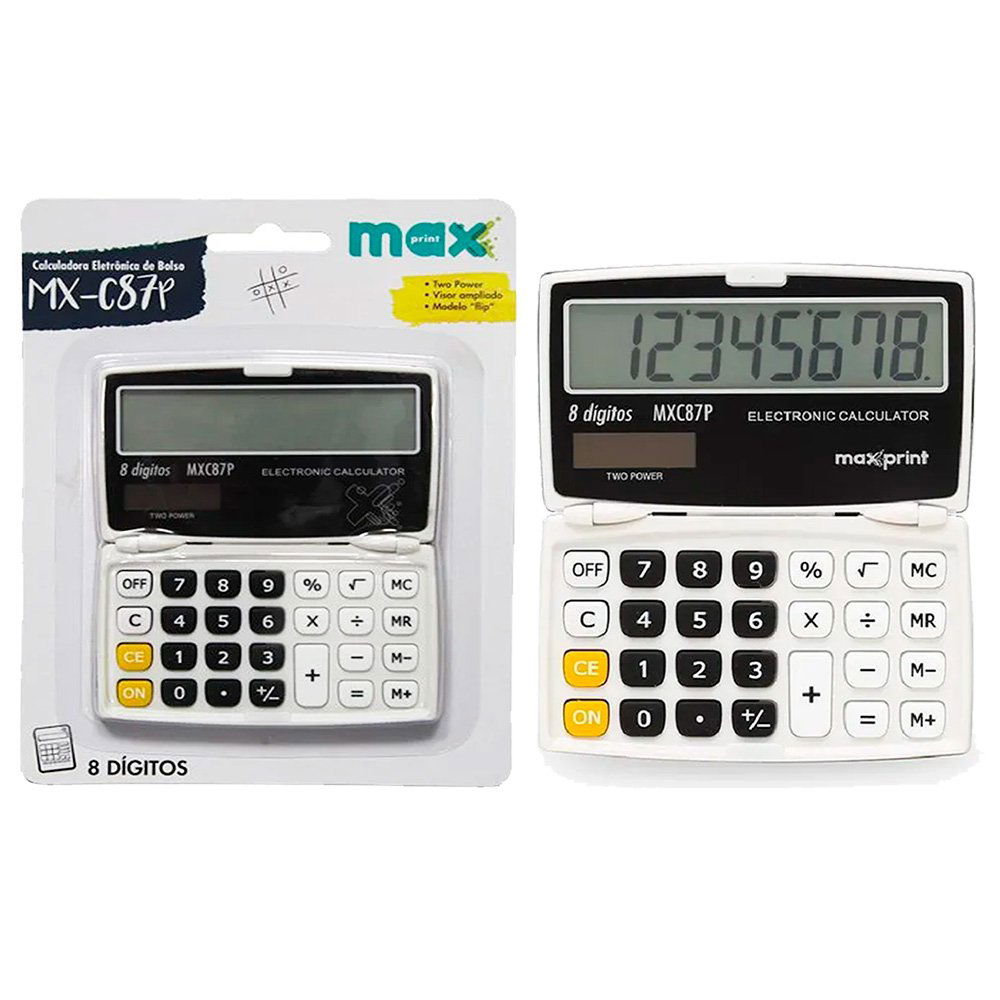 CALCULADORA MAXPRINT 11X08CM 8DÍGITOS MX-C87P | JC Atacado de Papelaria ...