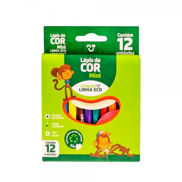 LÁPIS 12 CORES LEONORA ECO CURTO C/12
