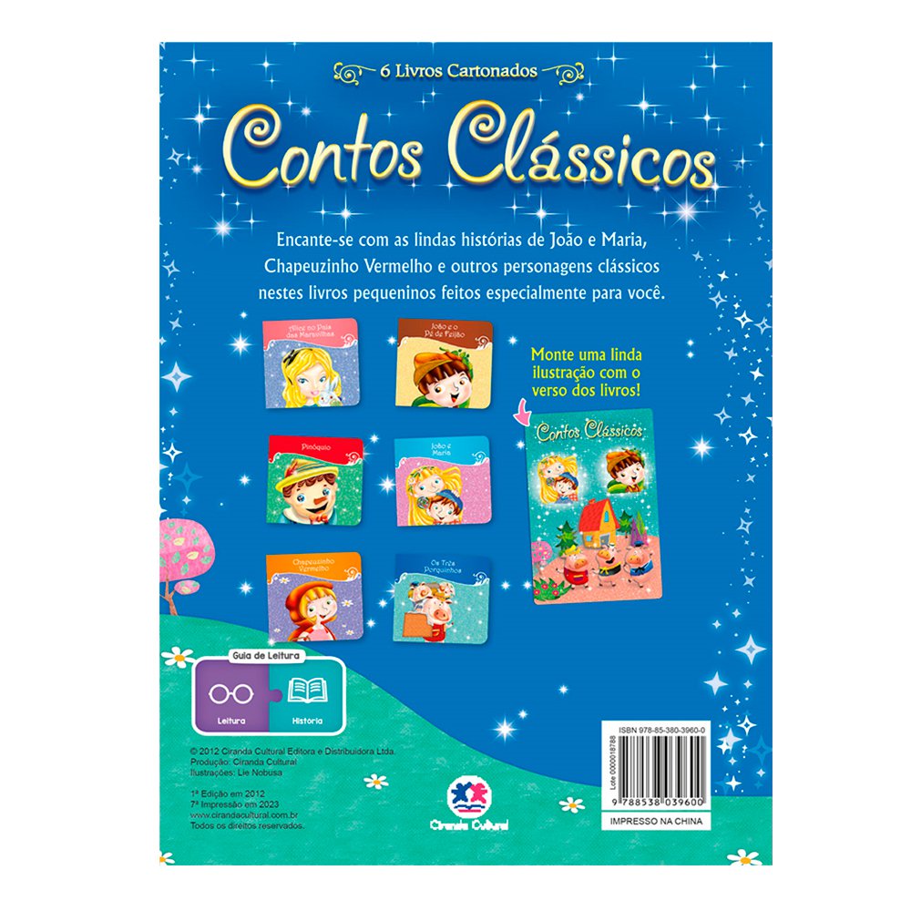 LIVRO MINI CONTOS CLÁSSICOS C/6 +CAIXA BOX 60PG. CIRANDA CULTURAL